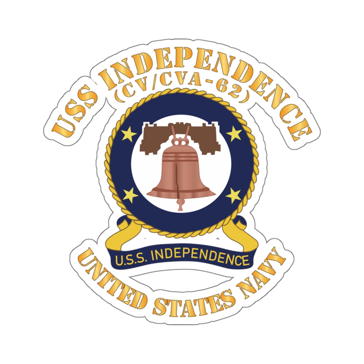 Kiss-Cut Stickers - USS Independence (CV-CVA-62) X 300 – MIP Brand Store