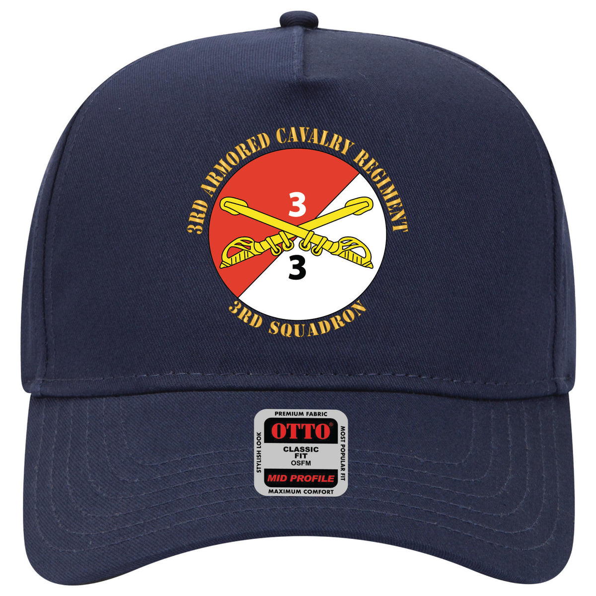 Baseball Cap - 3rd Squadron - 3rd Armored Cavalry Regiment with Text X ...