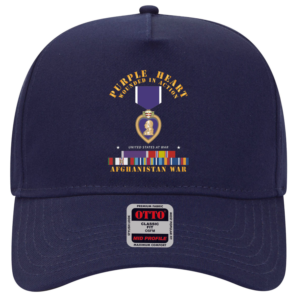 Baseball Cap - Purple Heart - WIA w Afghanistan SVC w Purple Heart Rib ...