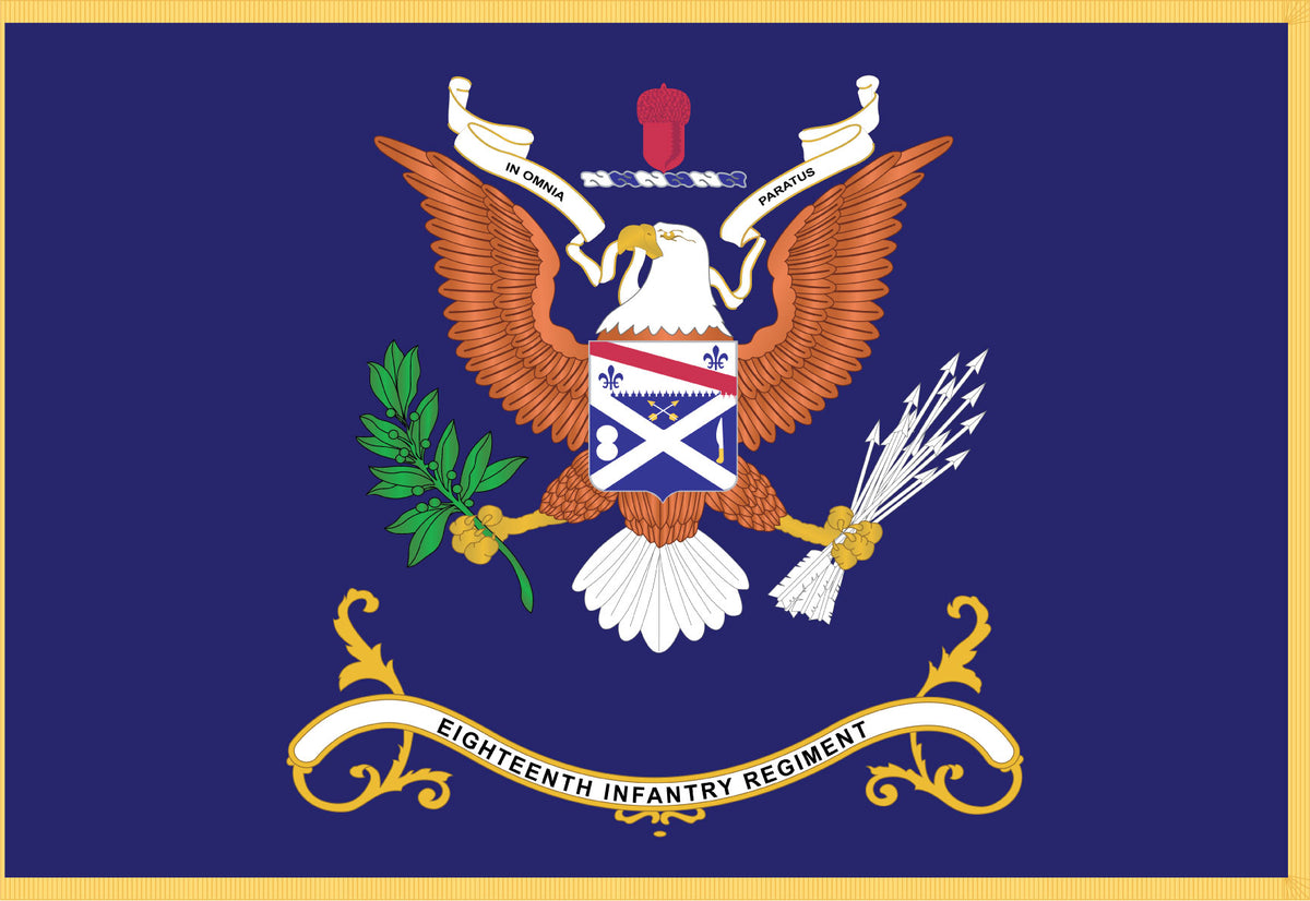 Rectangle Flags - Regimental Colors - 18th Infantry Regiment - IN OMNI ...