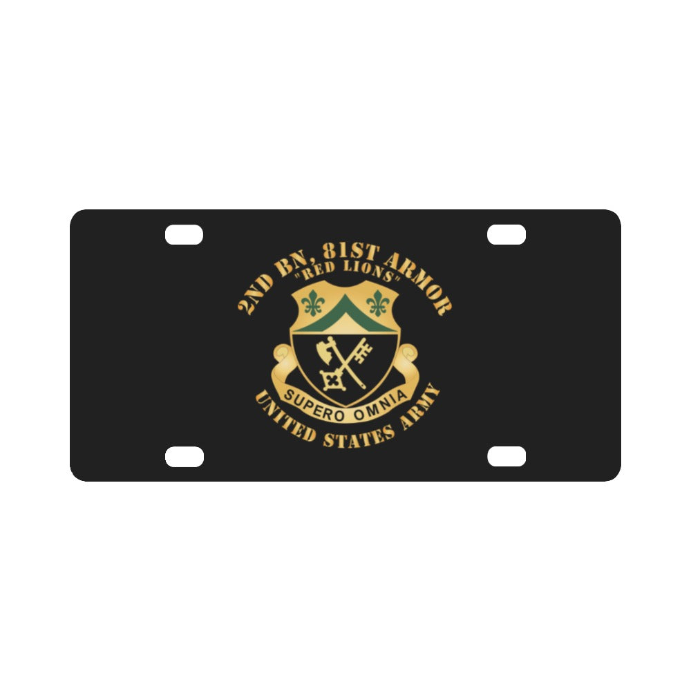 2nd Bn, 81st Armor - Red Lions - DUI X 300 Classic License Plate – MIP ...