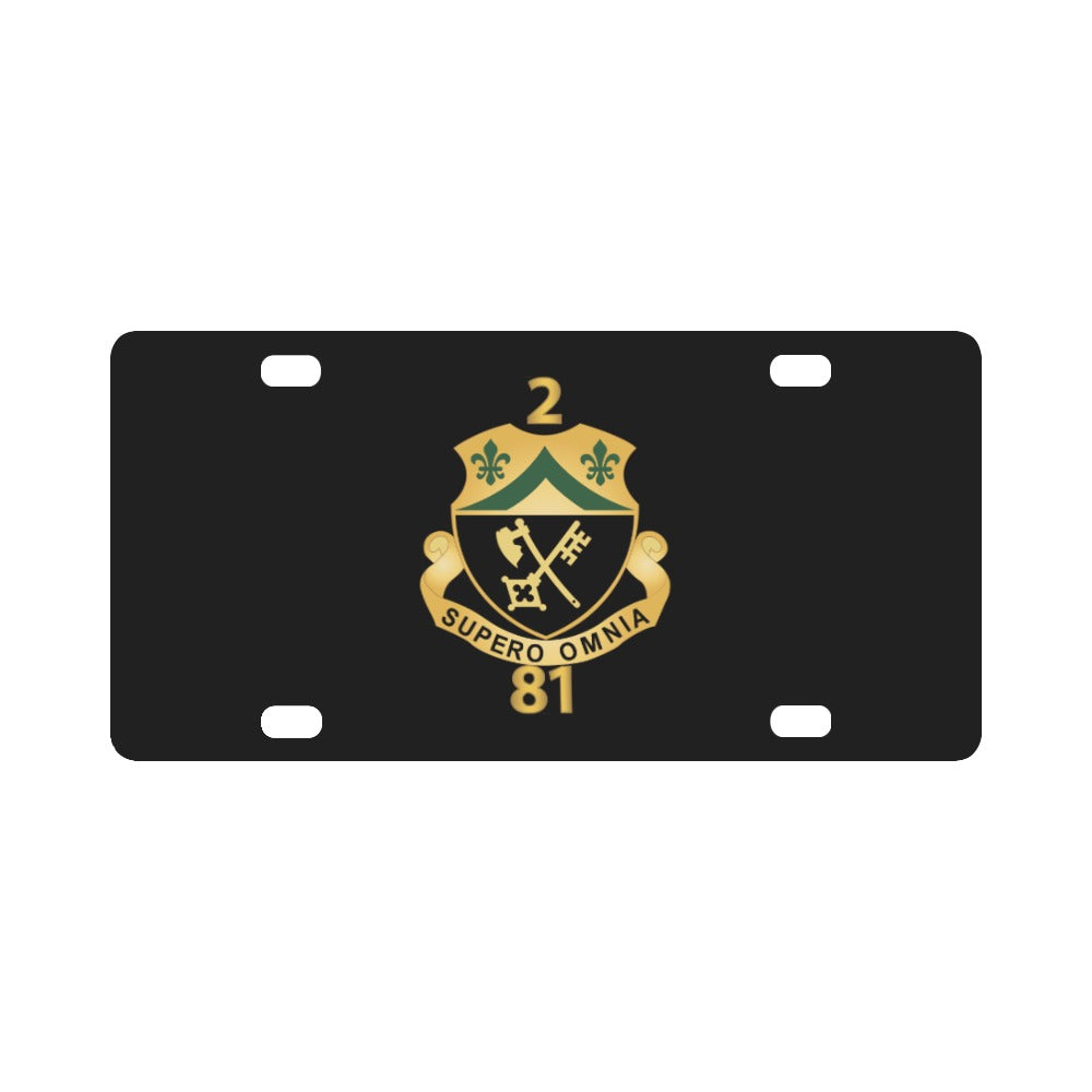 2nd Battalion, 81st Armor - DUI w Regiment Number X 300 Classic Licens ...