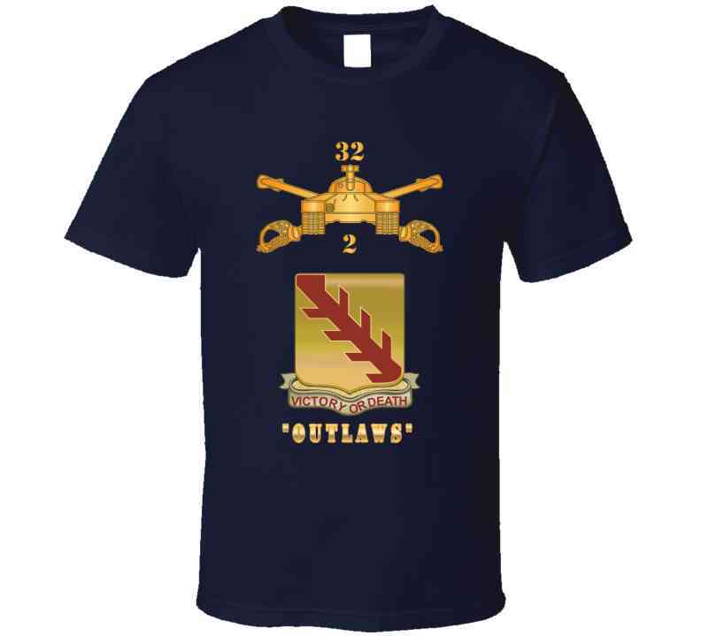 2nd Bn 32nd Armor Branch W 32nd Armor Outlaws Dui X 300 T Shirt – MIP ...