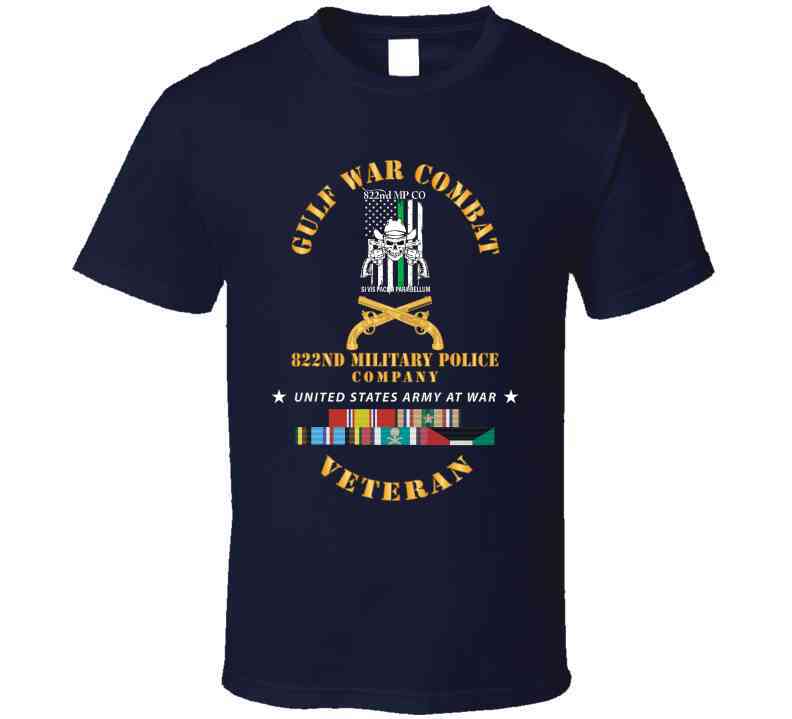 Gulf War Combat Vet - 822nd Mp Company Emblem W Gulf Svc X 300 T Shirt ...
