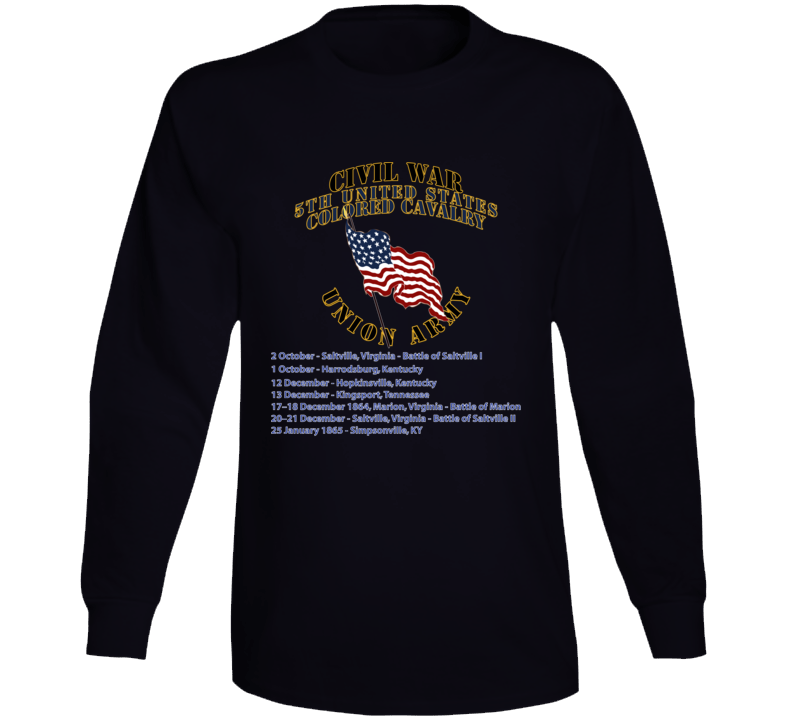 Civil War - 5th United States Colored Cavalry - USA V1 Long Sleeve ...