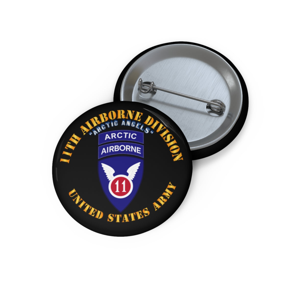 Custom Pin Buttons - 11th Airborne Division - Arctic Angels w Arctic T ...