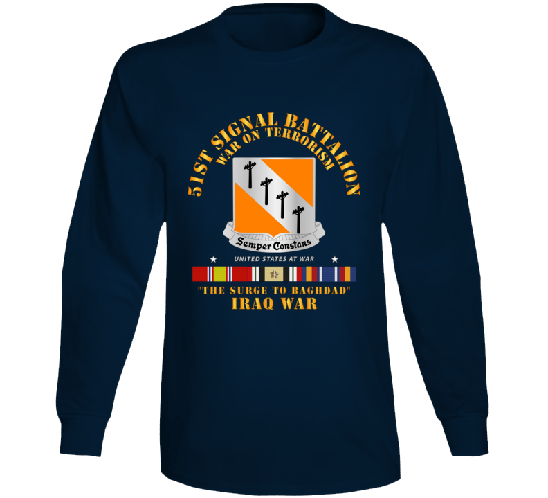Army - 51st Signal Battalion - Iraq War - The Surge V1 Long Sleeve ...