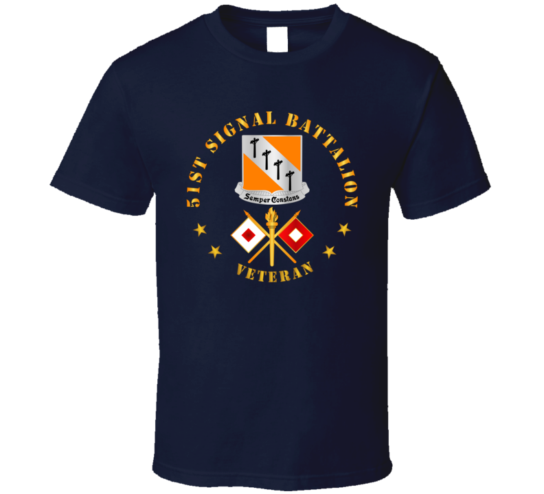 Army - 51st Signal Battalion - Veteran w DUI - Branch V1 Classic T Shi ...