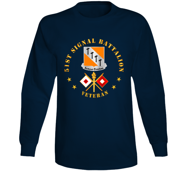 Army - 51st Signal Battalion - Veteran w DUI - Branch V1 Long Sleeve ...
