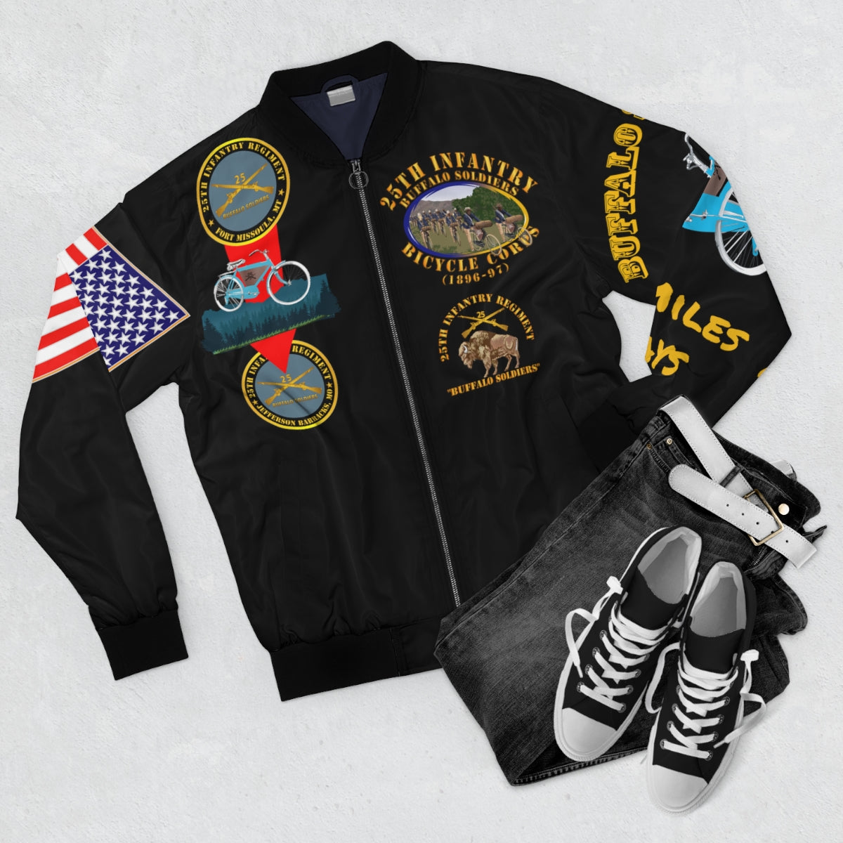 Men's AOP Bomber Jacket - 25th Infantry, Buffalo Soldiers - From Misso ...