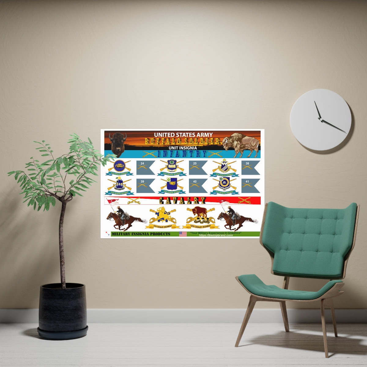 Horizontal Matte Poster - United States Army "Buffalo Soldier" Unit In ...