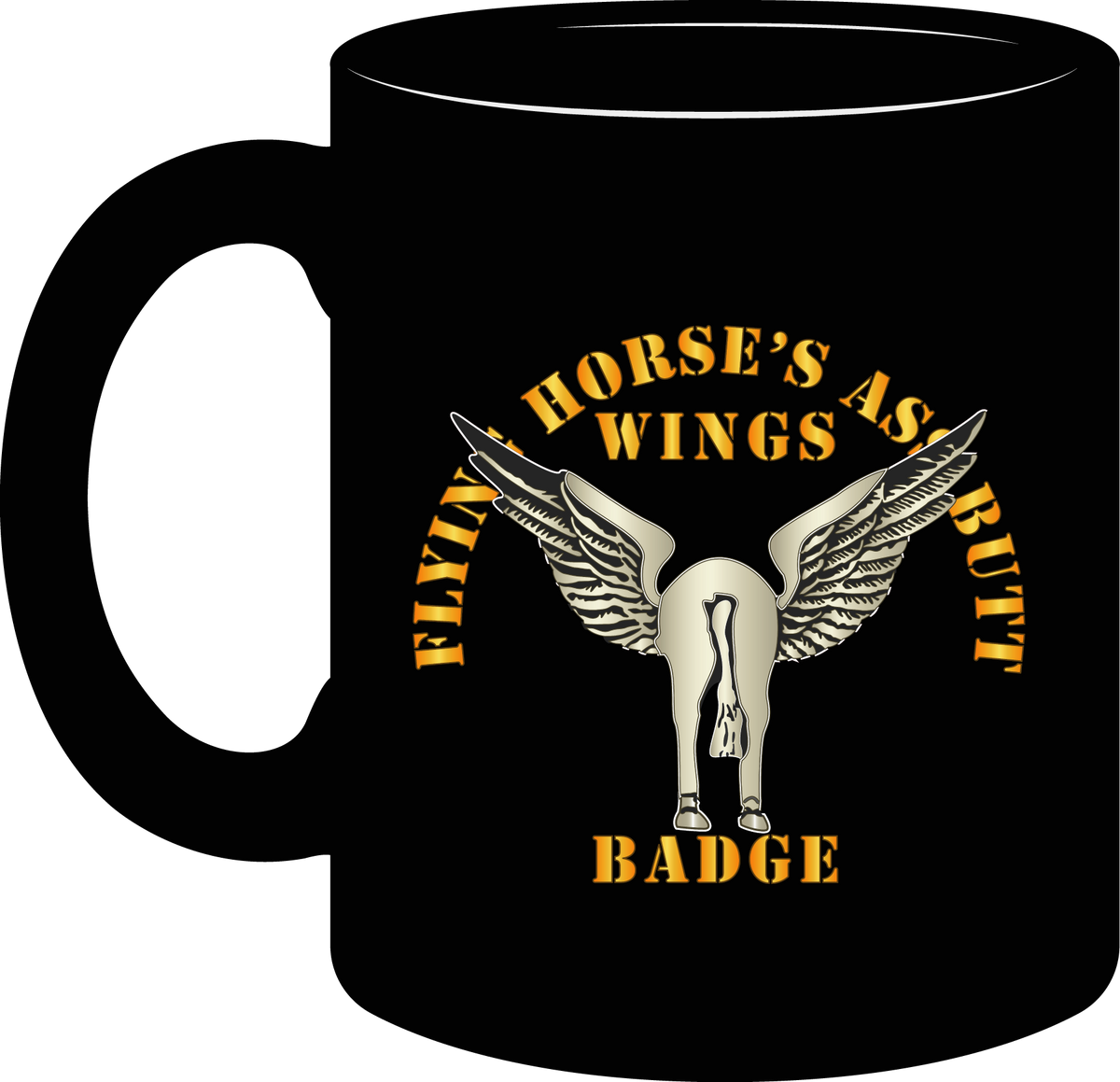 Army - Flying Horses Ass Butt Wing Badge with txt - Mug – MIP Brand Store