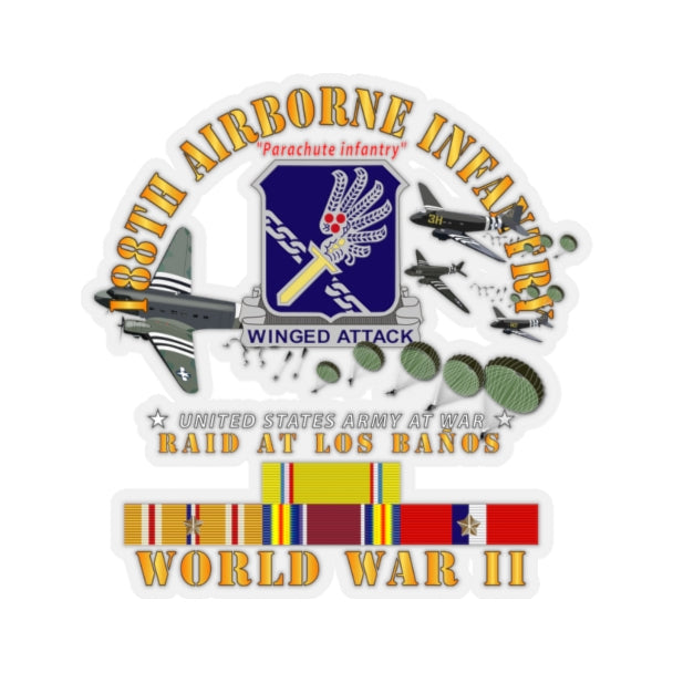 Kiss-Cut Stickers - Army - 188th Airborne Infantry - Raid at Los Baños ...