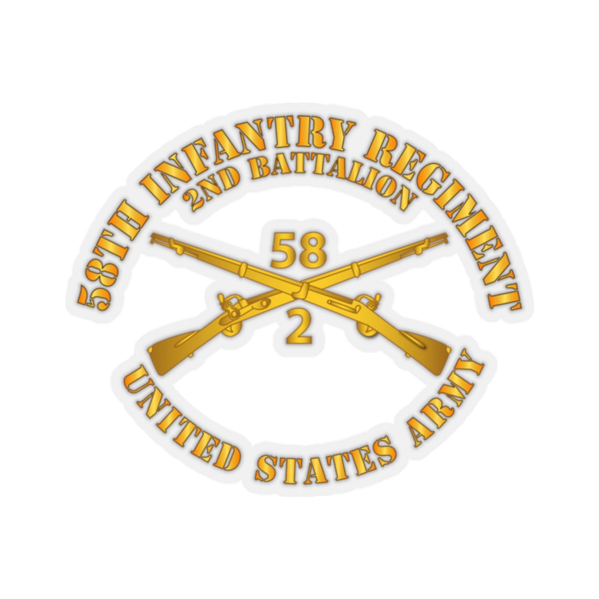 Kiss-Cut Stickers - Army - 2nd Bn - 58th Infantry Regiment - Infantry ...