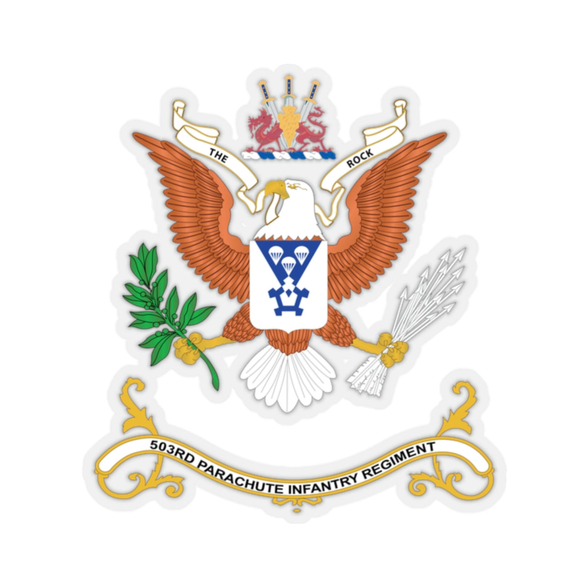 Kiss-Cut Stickers - Army - Regimental Colors - 503rd Parachute Infantr ...