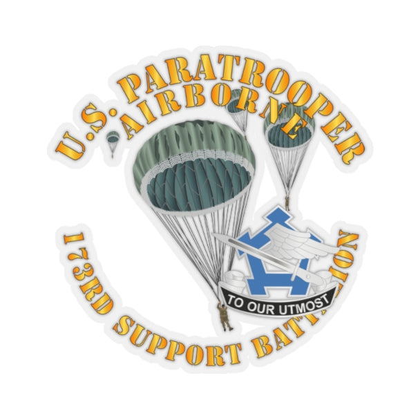Kiss-Cut Stickers - Army - US Paratrooper - 173rd Support Battalion X ...