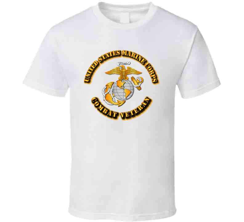 USMC Combat Veteran T-Shirt - Marine Corps Combat Vet Premium Apparel ...