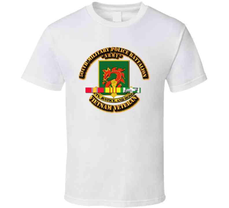 504th Military Police Battalion DUI T-Shirt - Army MP Premium Apparel ...