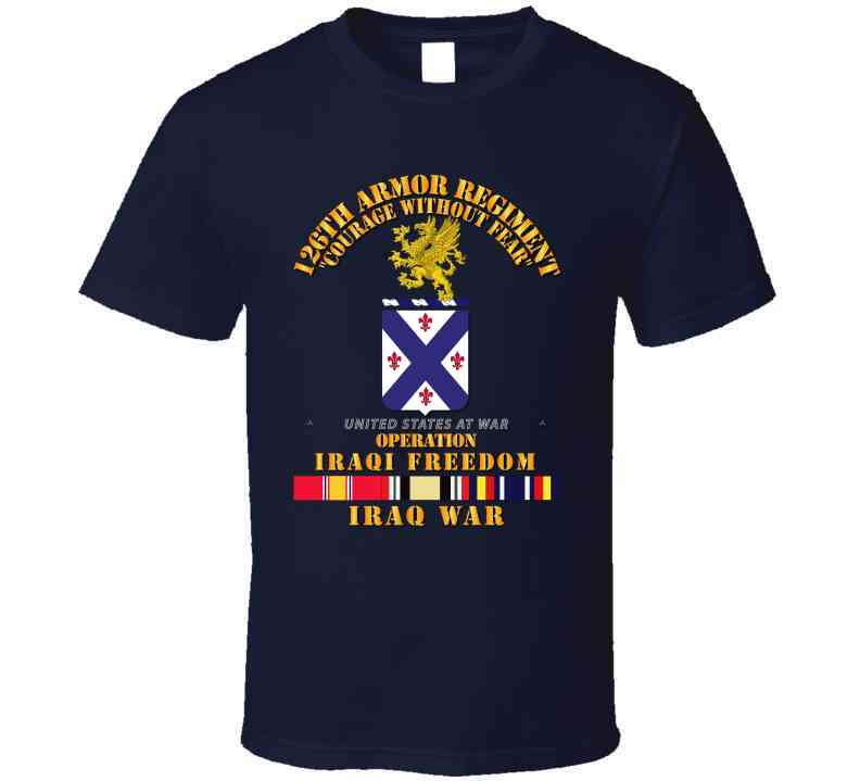 Army - 126th Armor Regiment - W Iraq Svc Ribbons - Oif - T Shirt – MIP ...