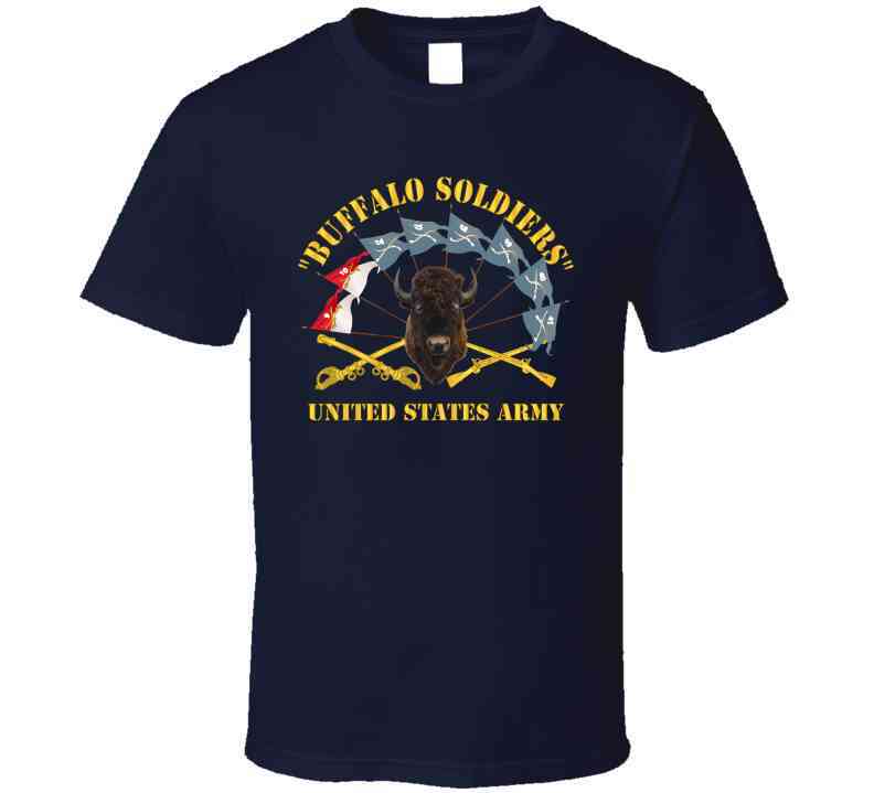 Army - Buffalo Soldiers - Infantry - Cavalry Guidons W Buffalo Head ...